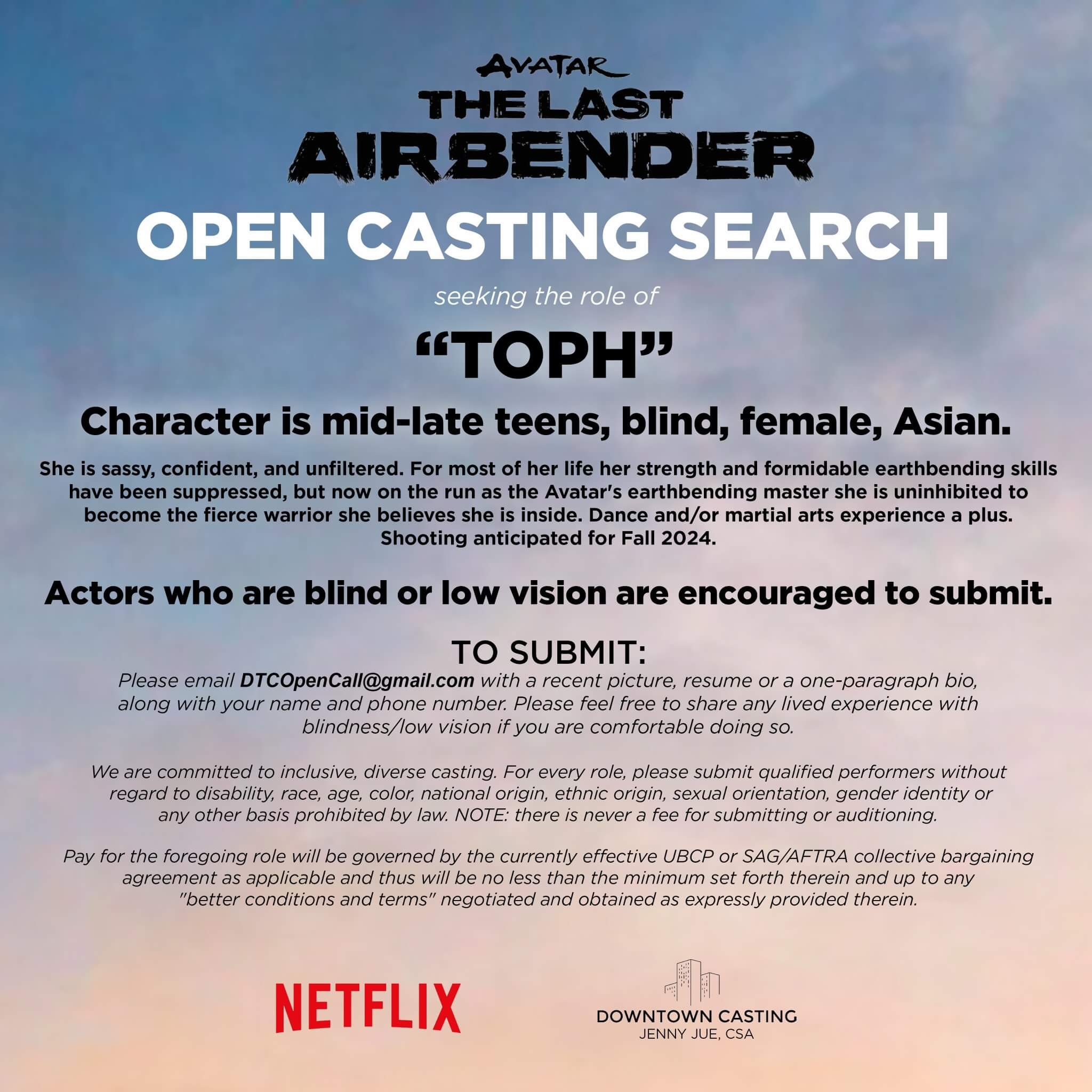 Netflix Issues Open Casting Call for Toph in 'Avatar: The Last ...