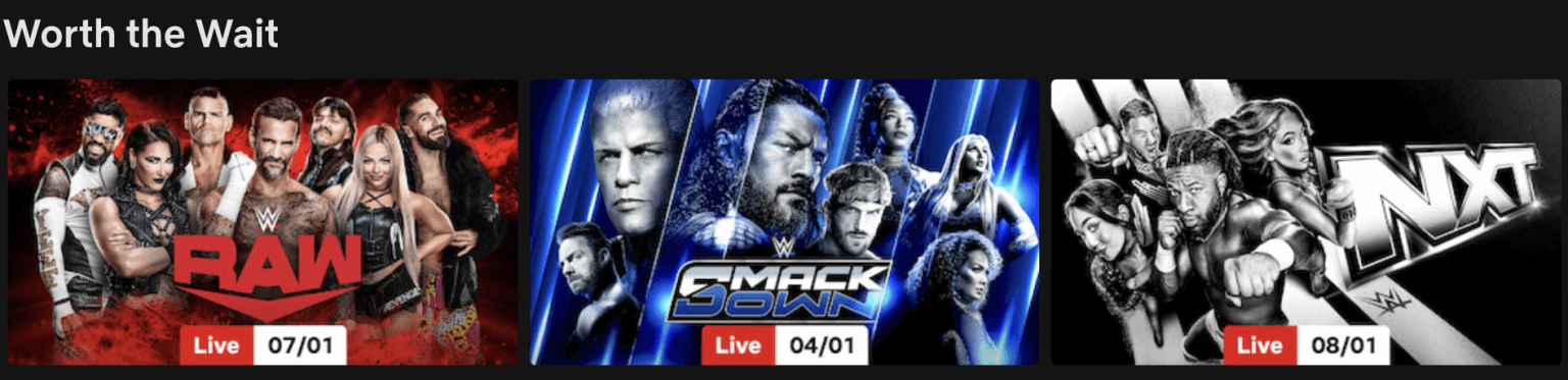 First Dates for Live WWE Shows on Netflix Revealed