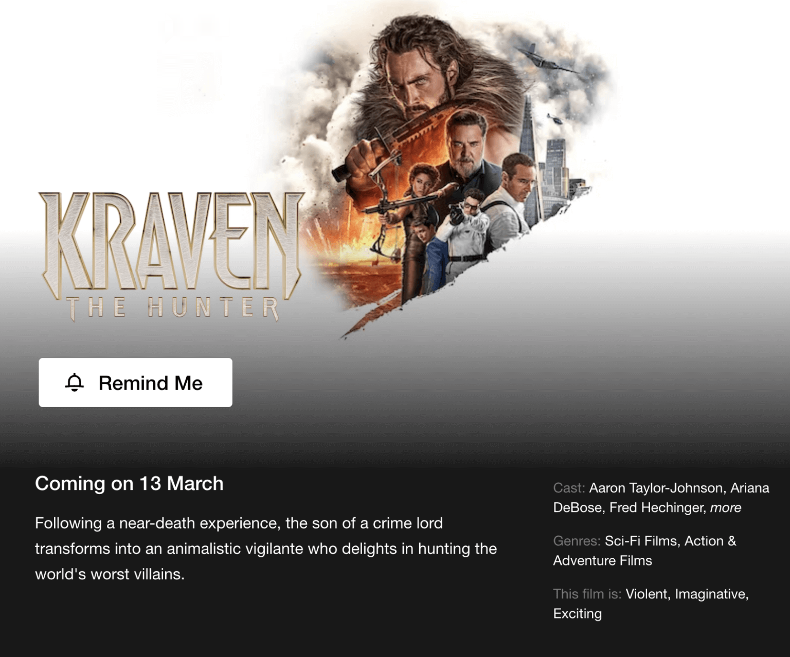 'Kraven The Hunter' Gets Netflix Streaming Release Date