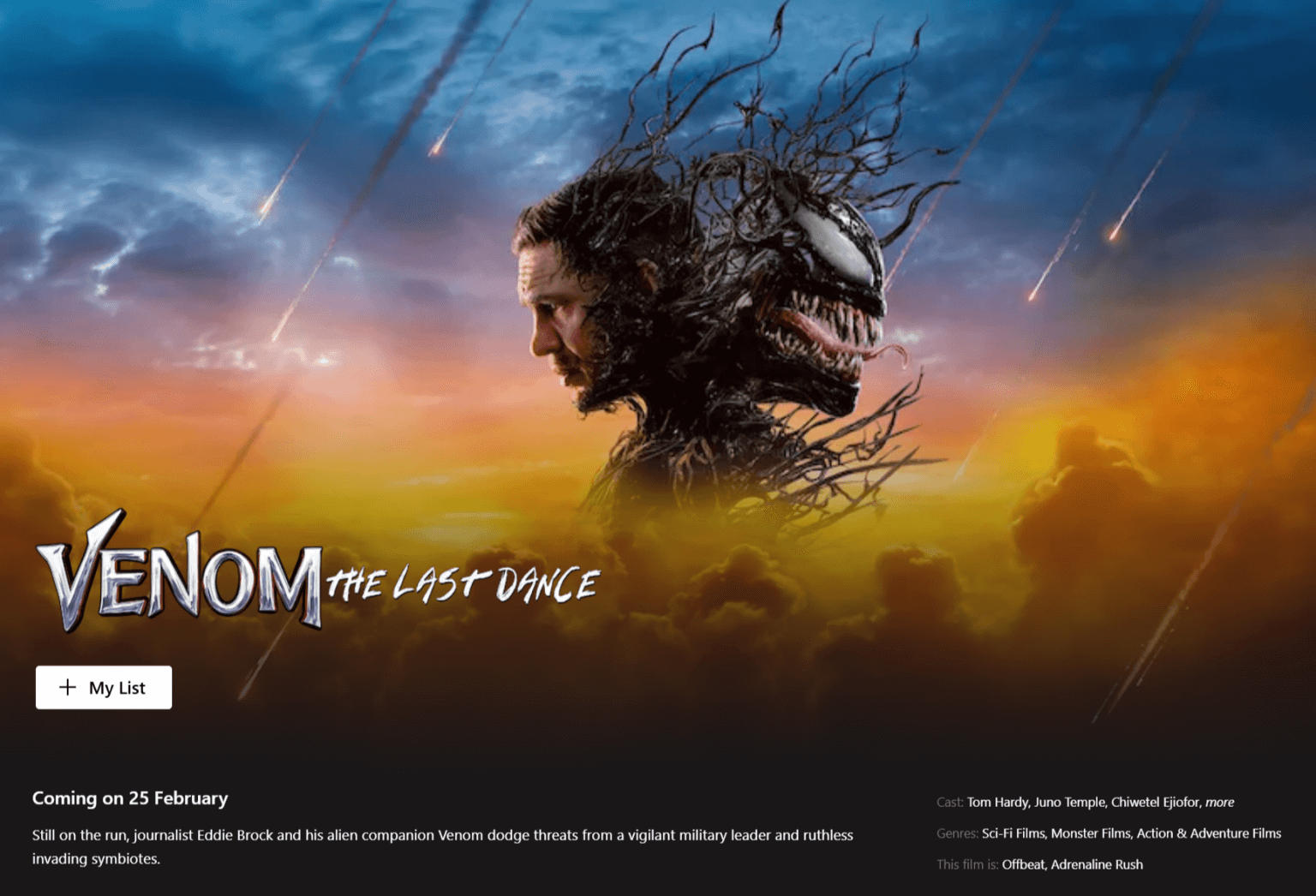 'Venom: The Last Dance' Artık Netflix'te Ama Sadece Belirli Ülkelerde